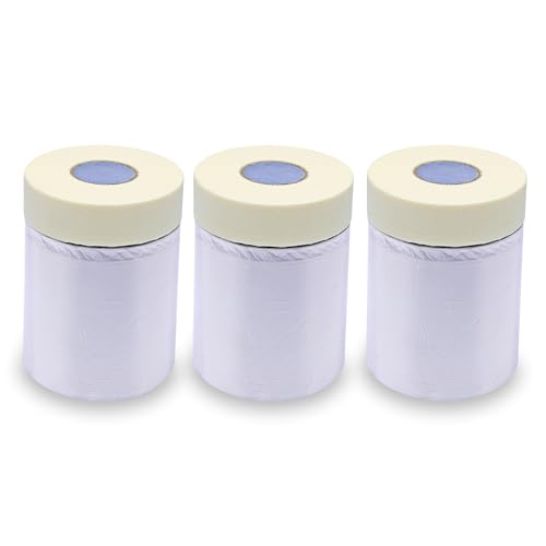 Plastic Cover for Painting, Pre-Taped Masking Film, 22 inch x 30 Yard x ...