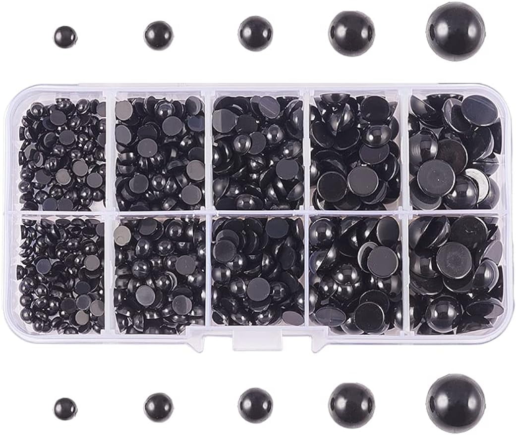 Plastic Craft Doll Eyes Stuffed Toy Eyes Half Round Black - Walmart.com