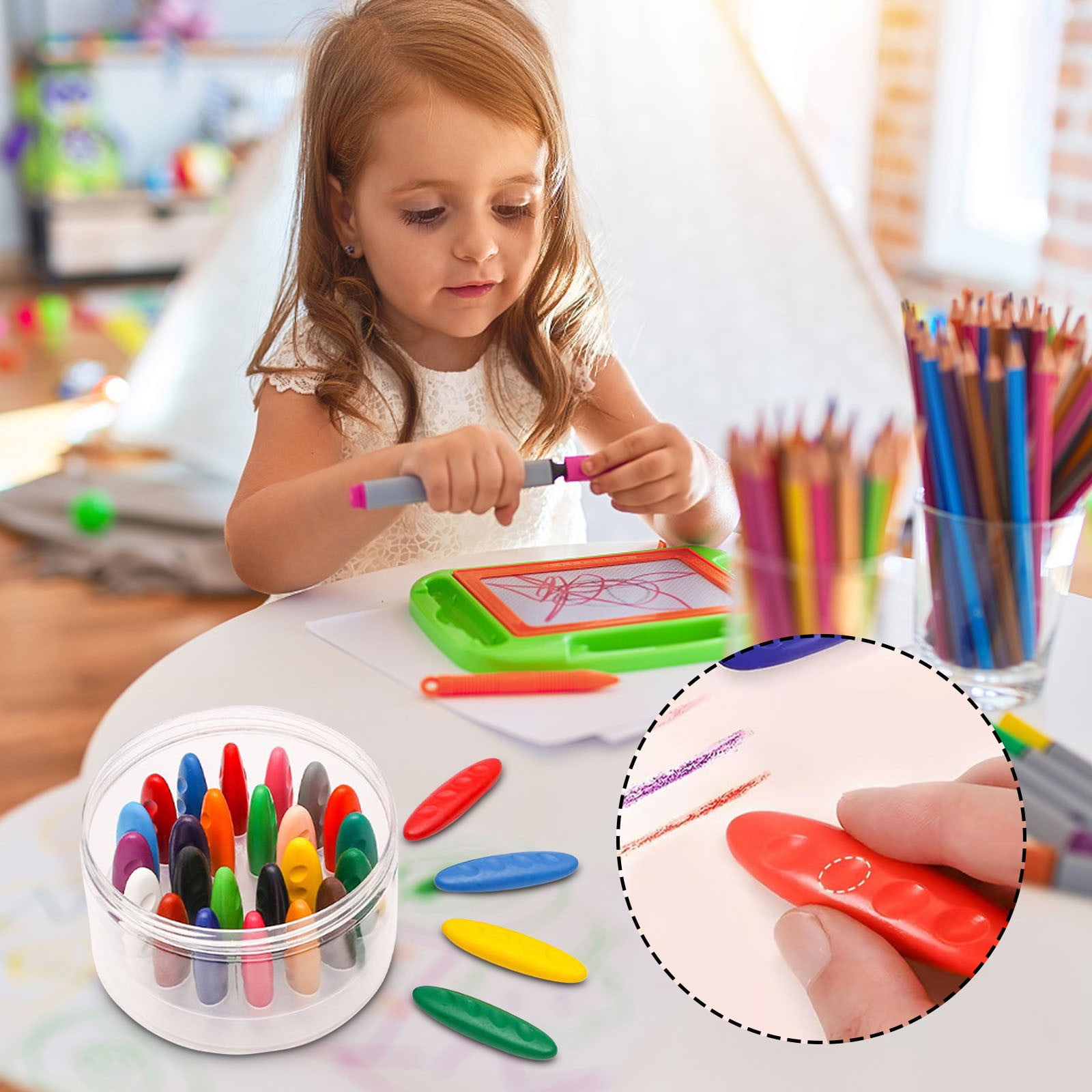 Plastic Crayons Oil Pastel Sticks | Mess-Free Drawing Colored Pens ...