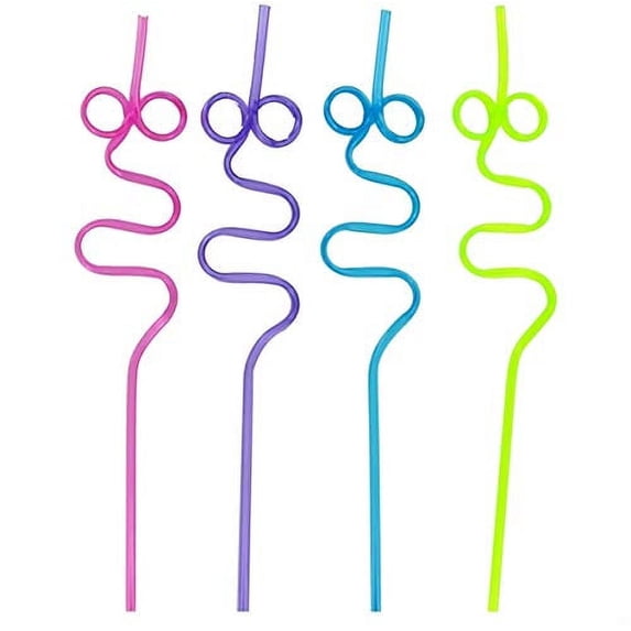 Plastic Crazy Loop Straws, Assorted, 4ct - Walmart.com