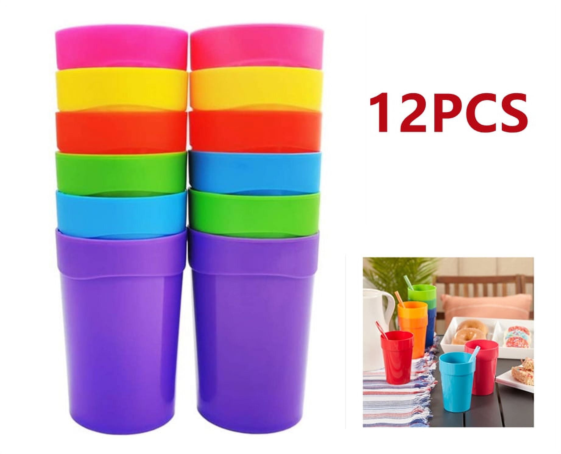Plastic Cups 12 Pcs 400 ml/13.5 oz Reusable Cups Camping Cups Drinking ...
