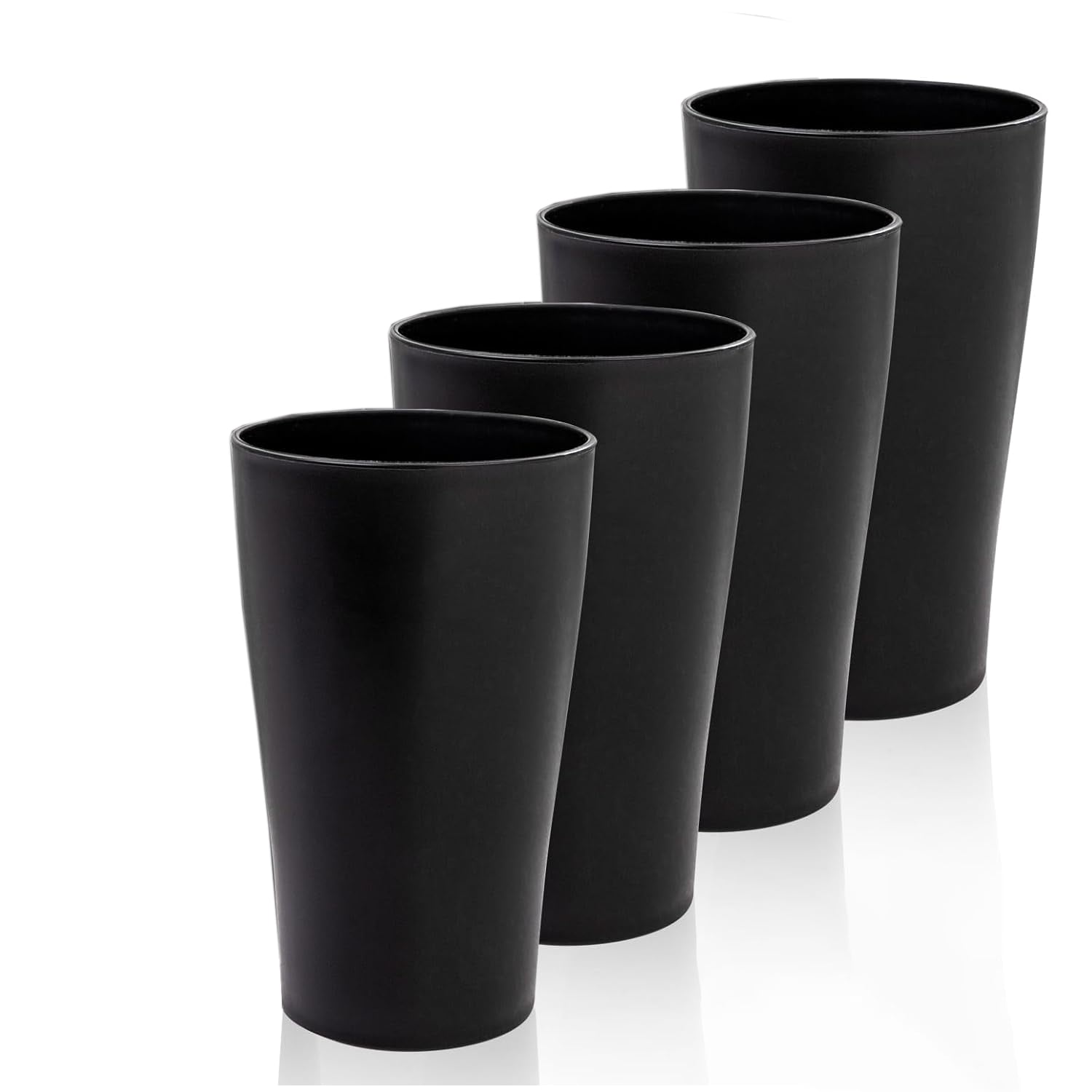 Plastic Cups 16OZ Set of 4, Unbreakable Drinking Cups Reusable ...