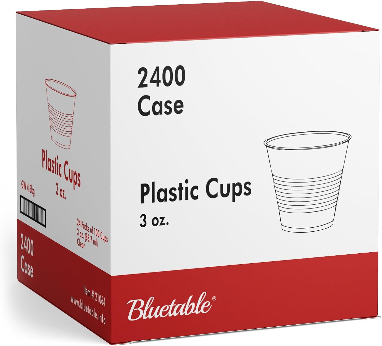 Plastic Cups 3 oz Bulk Case 2400 - Disposable Clear Cups 3 ounce ...
