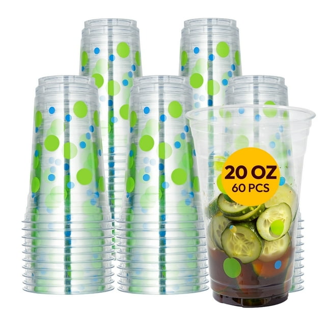Plastic Cups Disposable Drinking Cups, 20oz 60-Pack - Walmart.com