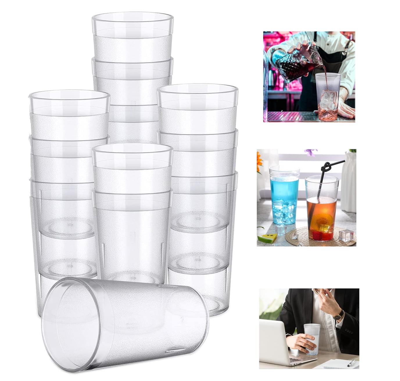 Plastic Cups for Kids,Plastic Cups Reusable, Plastic Tumblers Drinking ...