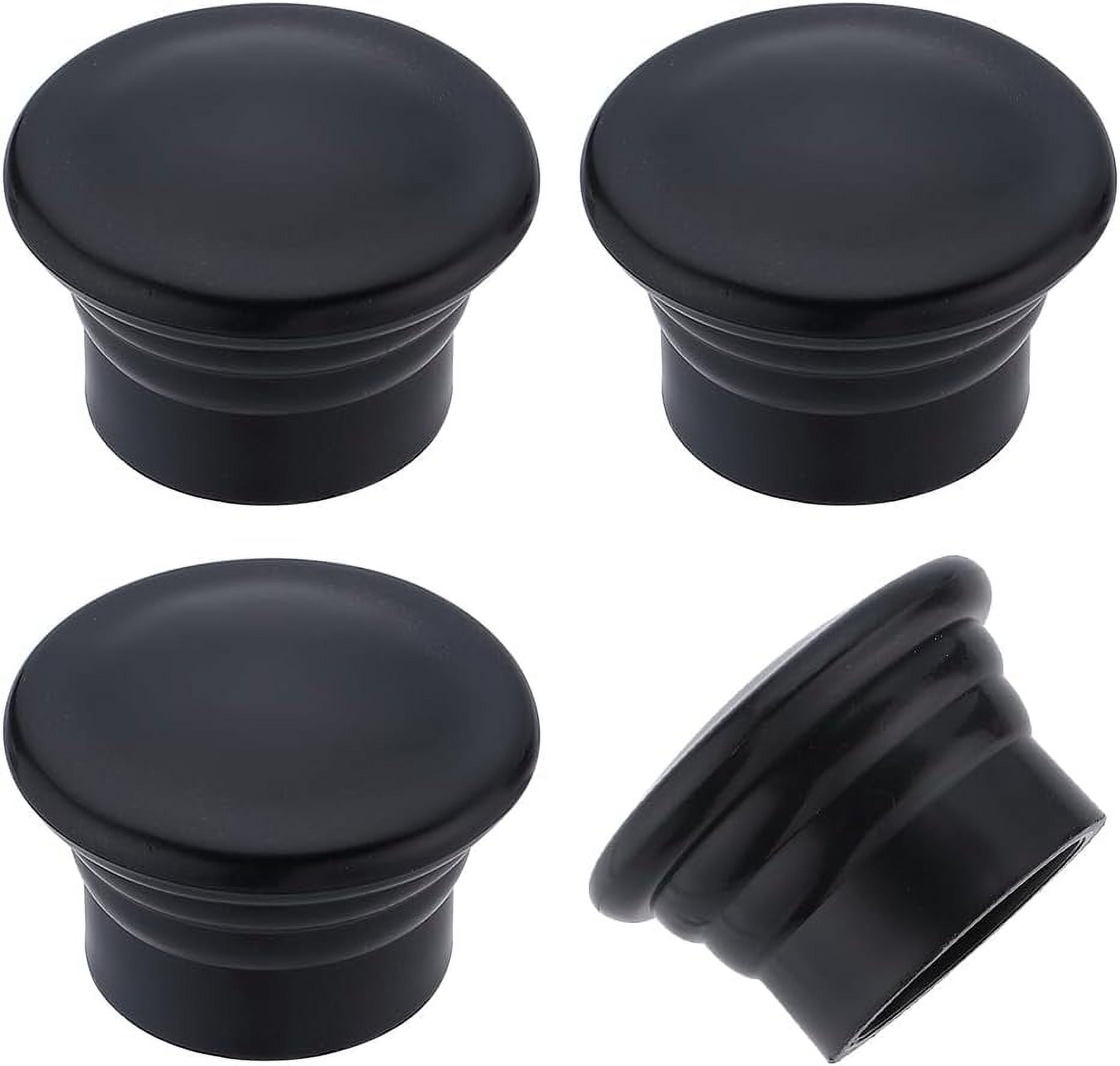 Plastic Curtain Rod Heads Round Drapery Pole Finials Black 49x32mm ...