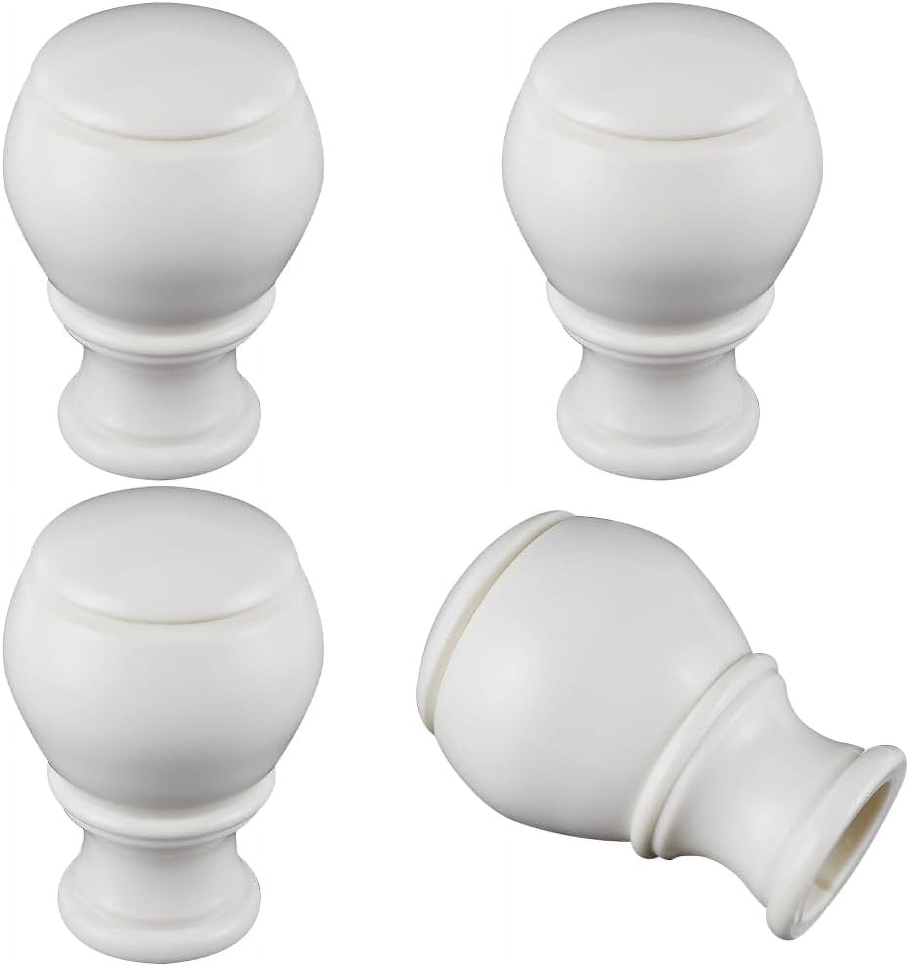 Plastic Curtain Rod Heads Round Drapery Pole Finials Old Lace 92x61mm ...
