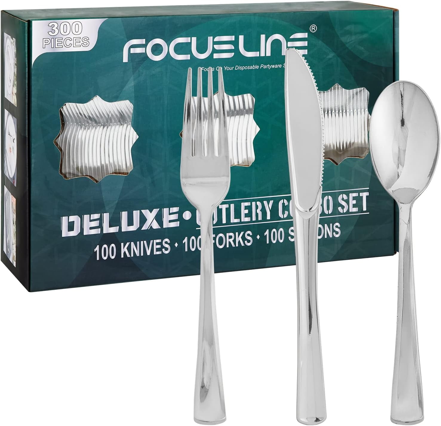 Plastic Cutlery Set - Forks, Knives, Spoons - Disposable Flatware Heavy ...