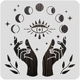 Plastic Cutouts Painting Template Hand Moon Phase Eye Pattern Plastic ...