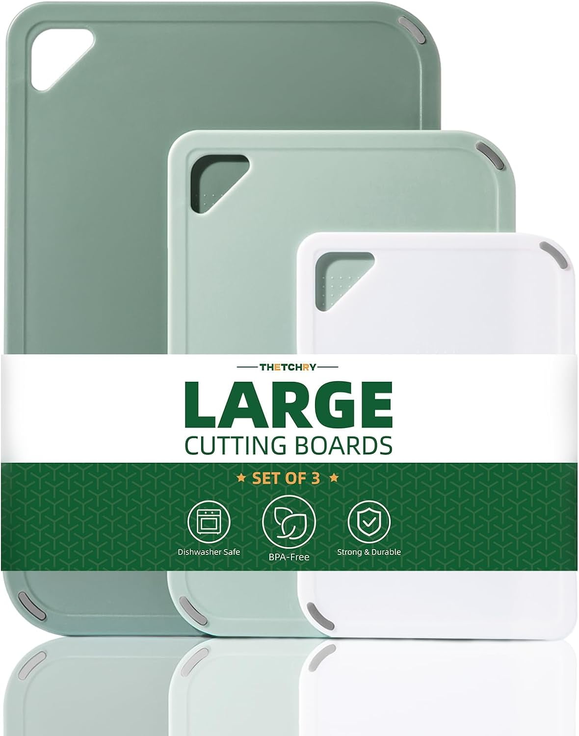 Plastic Cutting Board Set of 3-Cutting Boards for Kitchen BPA Free ...