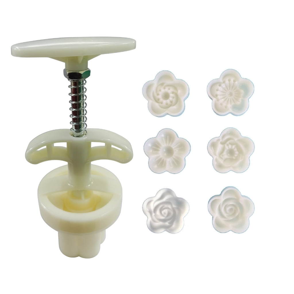 Plastic DIY Mooncake Stamps Plum Blossom Shaped DIY Mooncake Molds Hand ...