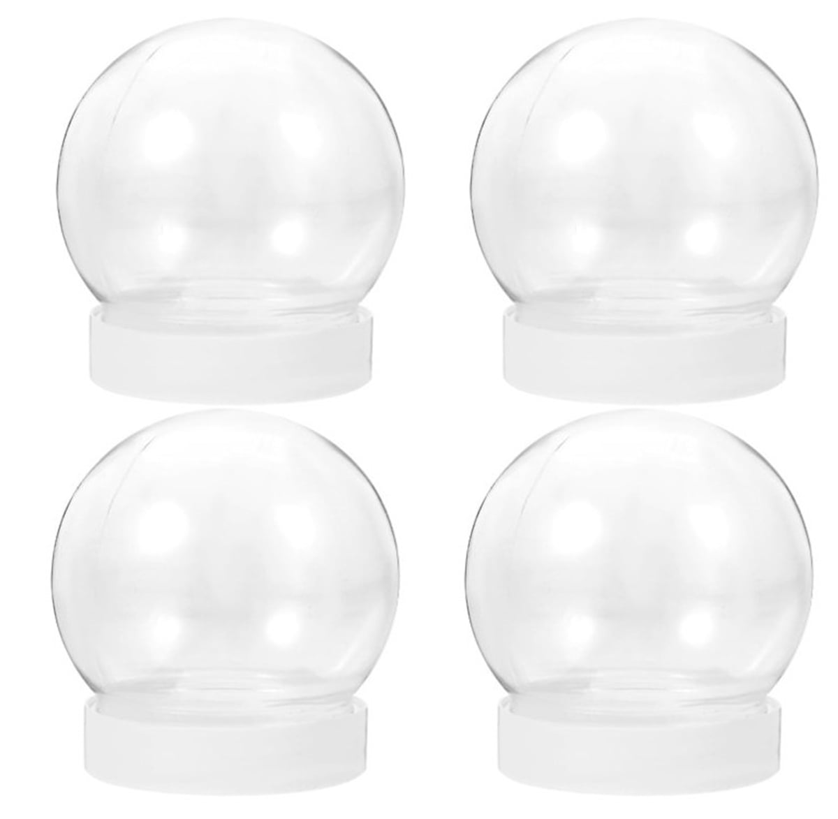 Plastic Decorative Snowflake Ball 4 Pack,Fillable DIY Snow Globe,Round ...