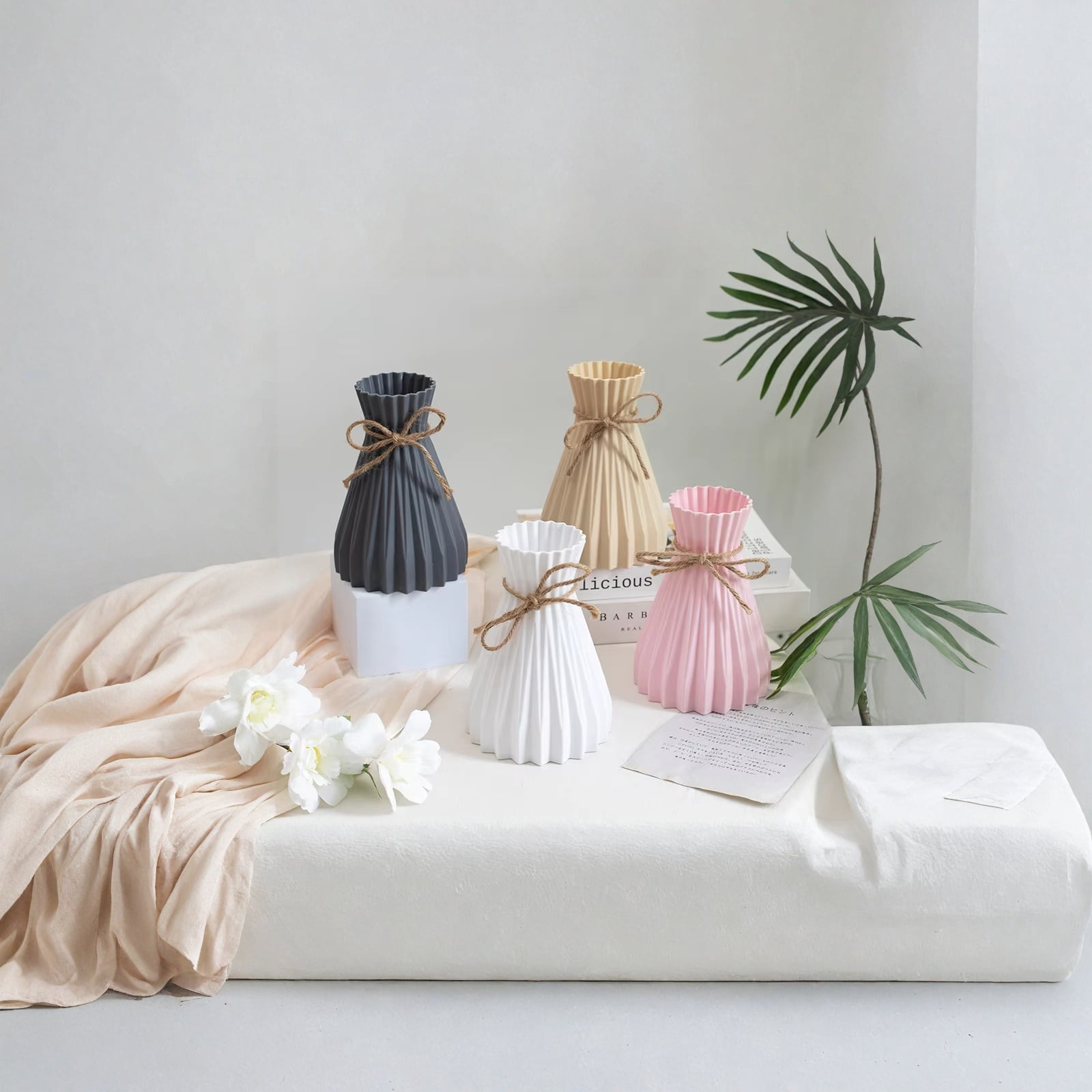 Plastic Decorative Vase, Shatterproof Hemp Rope Design, Folding ...
