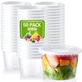 Plastic Deli Containers with Lids, 50 Sets 16oz Leakproof Soup Storage ...