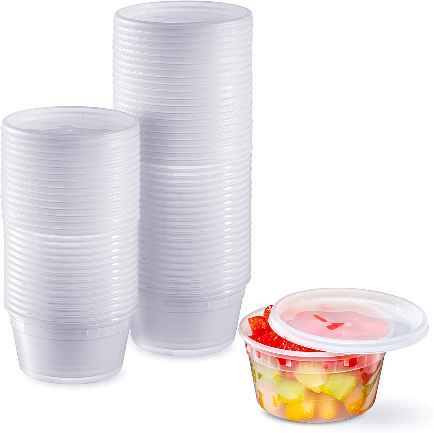 Pantry Value Plastic Reusable Food Containers with Airtight Lids, 12 oz ...