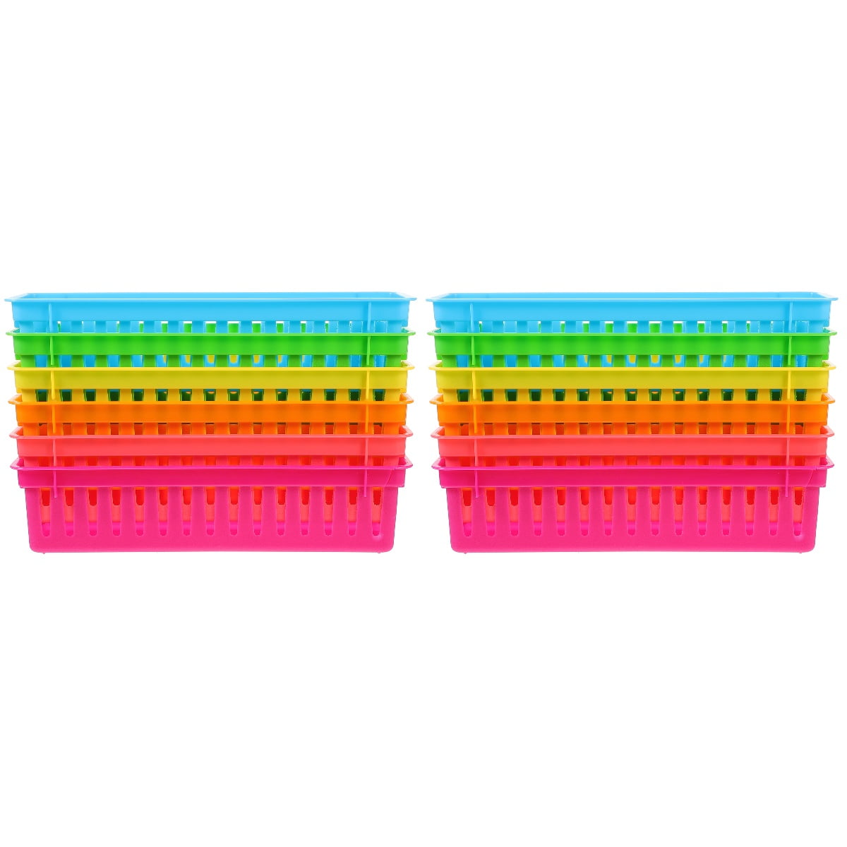 Plastic Desk Pencil Holder Stationery Basket Colorful Classroom ...