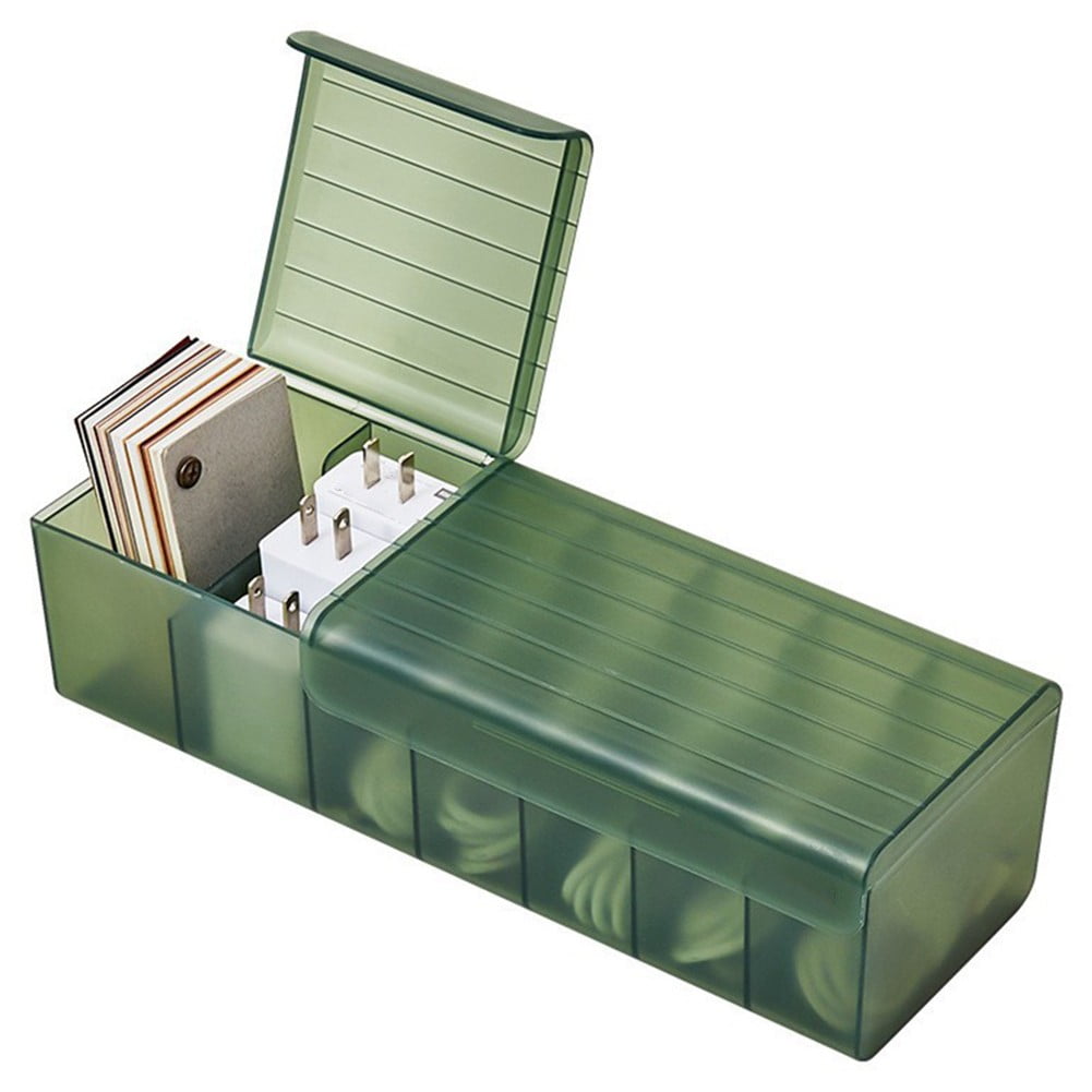 Plastic Desktop Data Cable Storage Box Stationery Data Line Storage ...