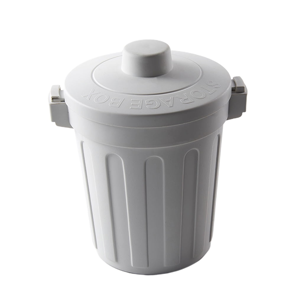 Plastic Desktop Trash Can with Lid Mini Rubbish Container with Flip-top ...