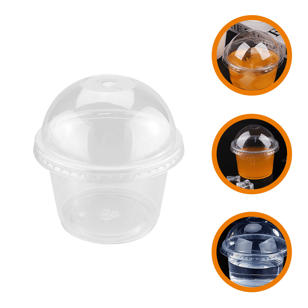 Plastic Dessert Cups Food Containers With Lids Disposable Pudding ...