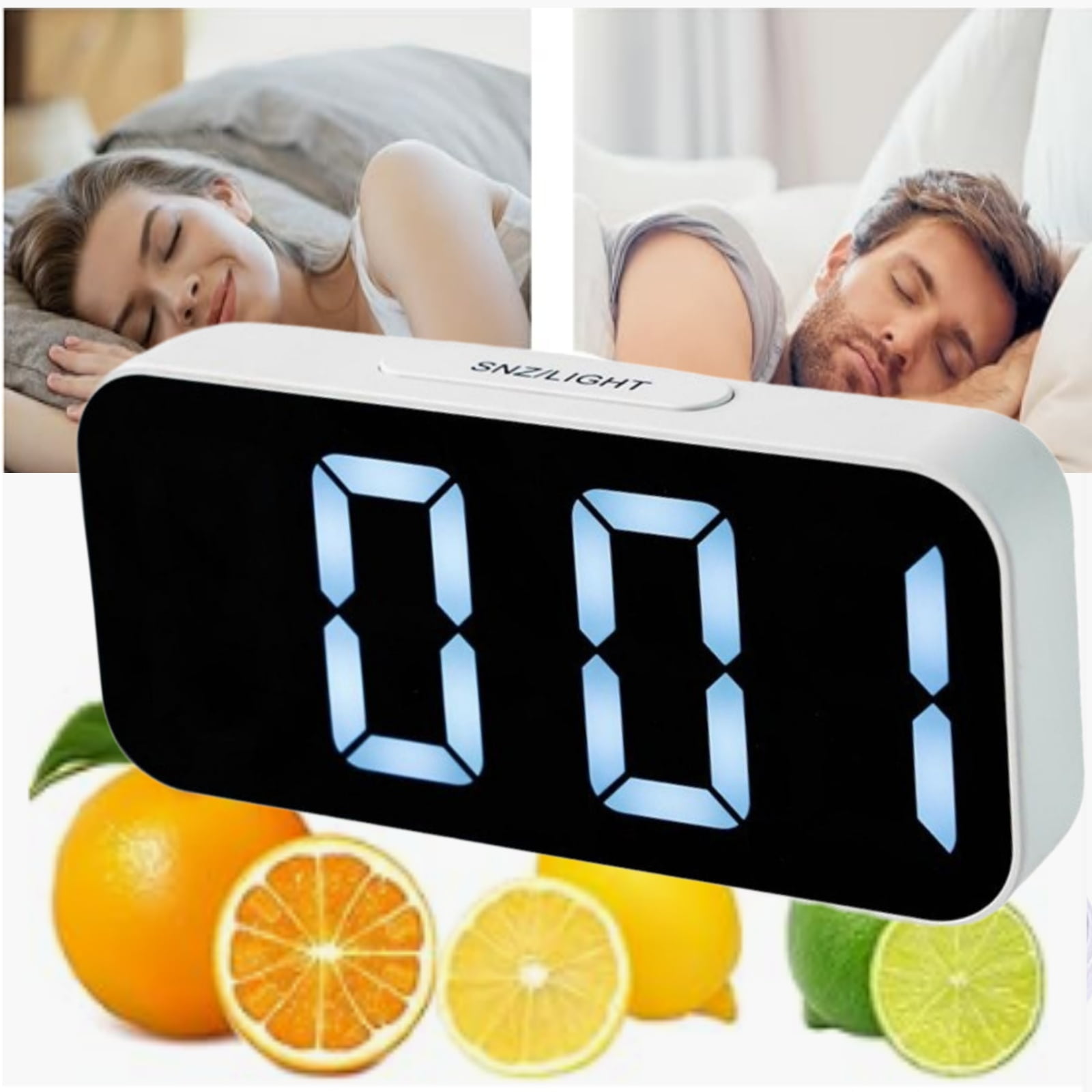 Plastic Digital Clocks for Bedrooms Electronic Clock LED Large Display ...