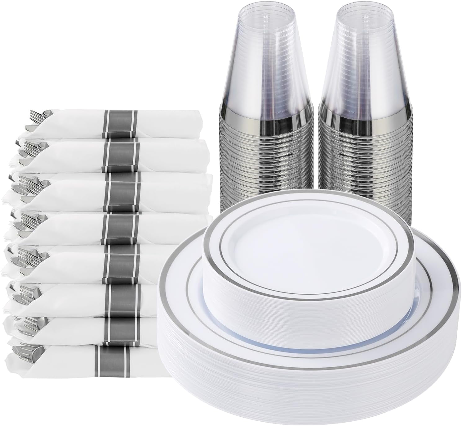 Plastic Dinnerware, Fancy Disposable Plates for Party. - Walmart.com