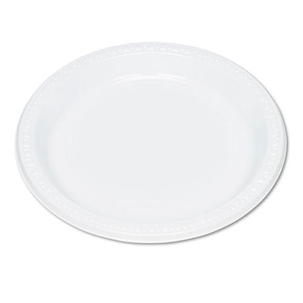 Plastic Dinnerware, Plates, 9" Dia, White, 500/Carton | Bundle of 10 ...