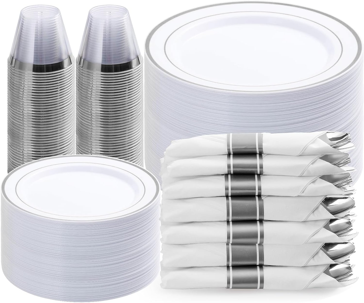 Plastic Dinnerware Set, Disposable Party Plates - Walmart.com
