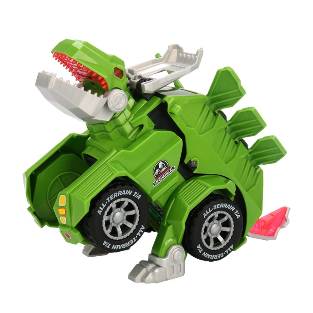 Plastic Dinosaur Deformation Car Toys with Sound Light Automatic ...
