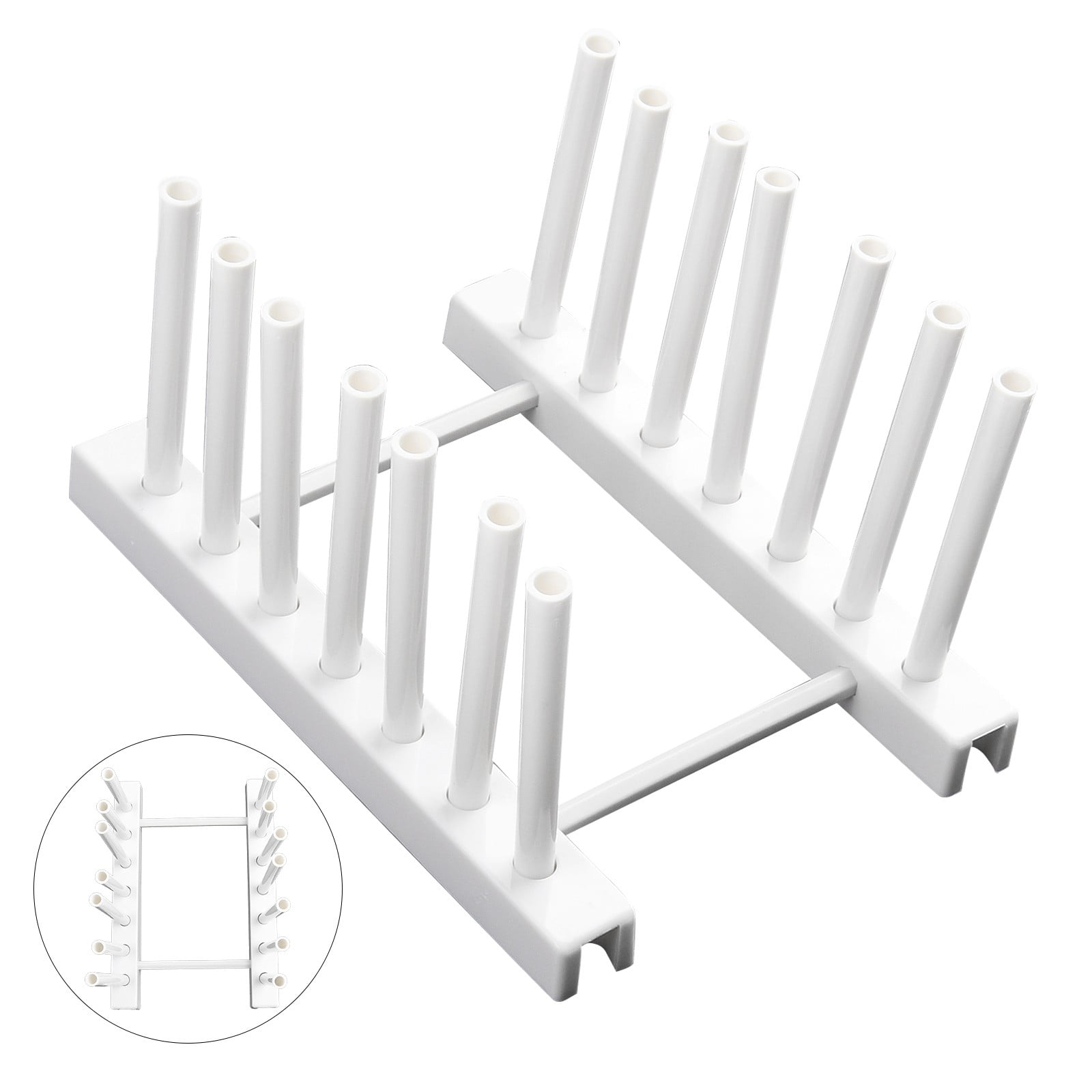 Plastic Dish Drainer Rack for Kitchen Detachable Plate Bowl Utensils ...