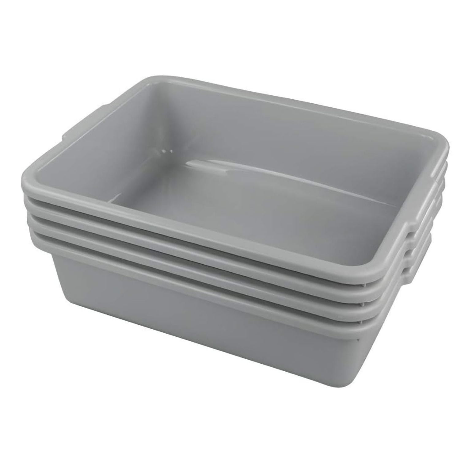 Plastic Dish Tubs, Bus Box/Wash Basin Tote Box, 4-Pack(Grey, 22L ...