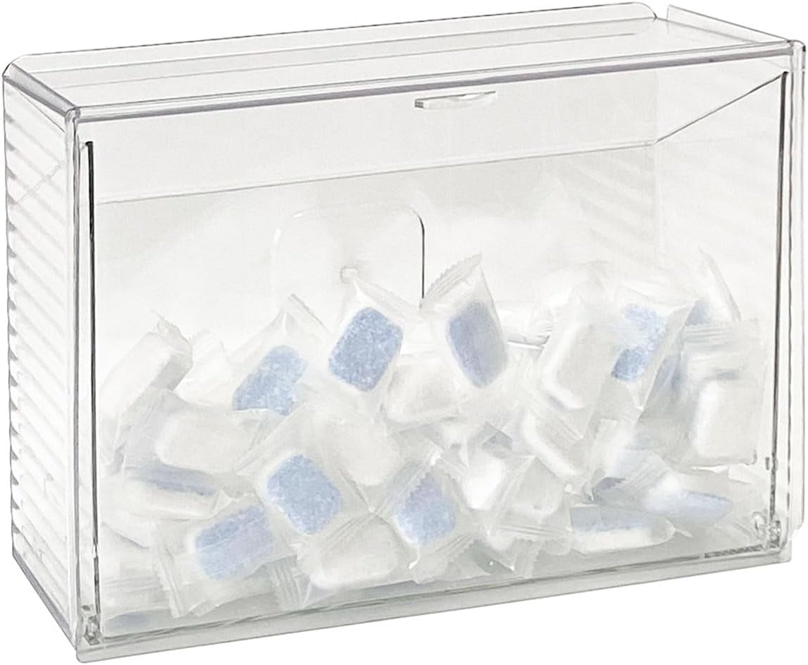 Plastic Dishwashing Pod Organizer Box with Lid and Divider for Under ...