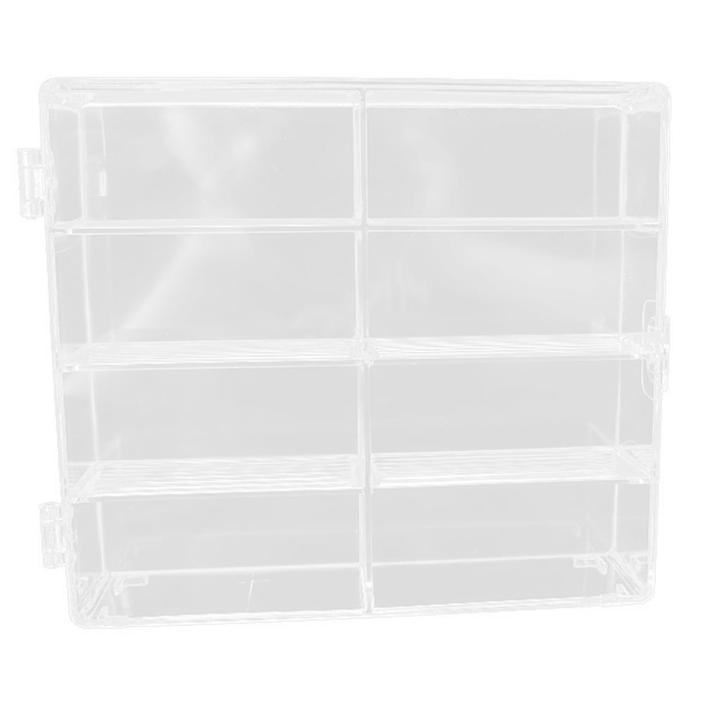 Plastic Display Case Multi Compartments Clear Showcase Organizer ...
