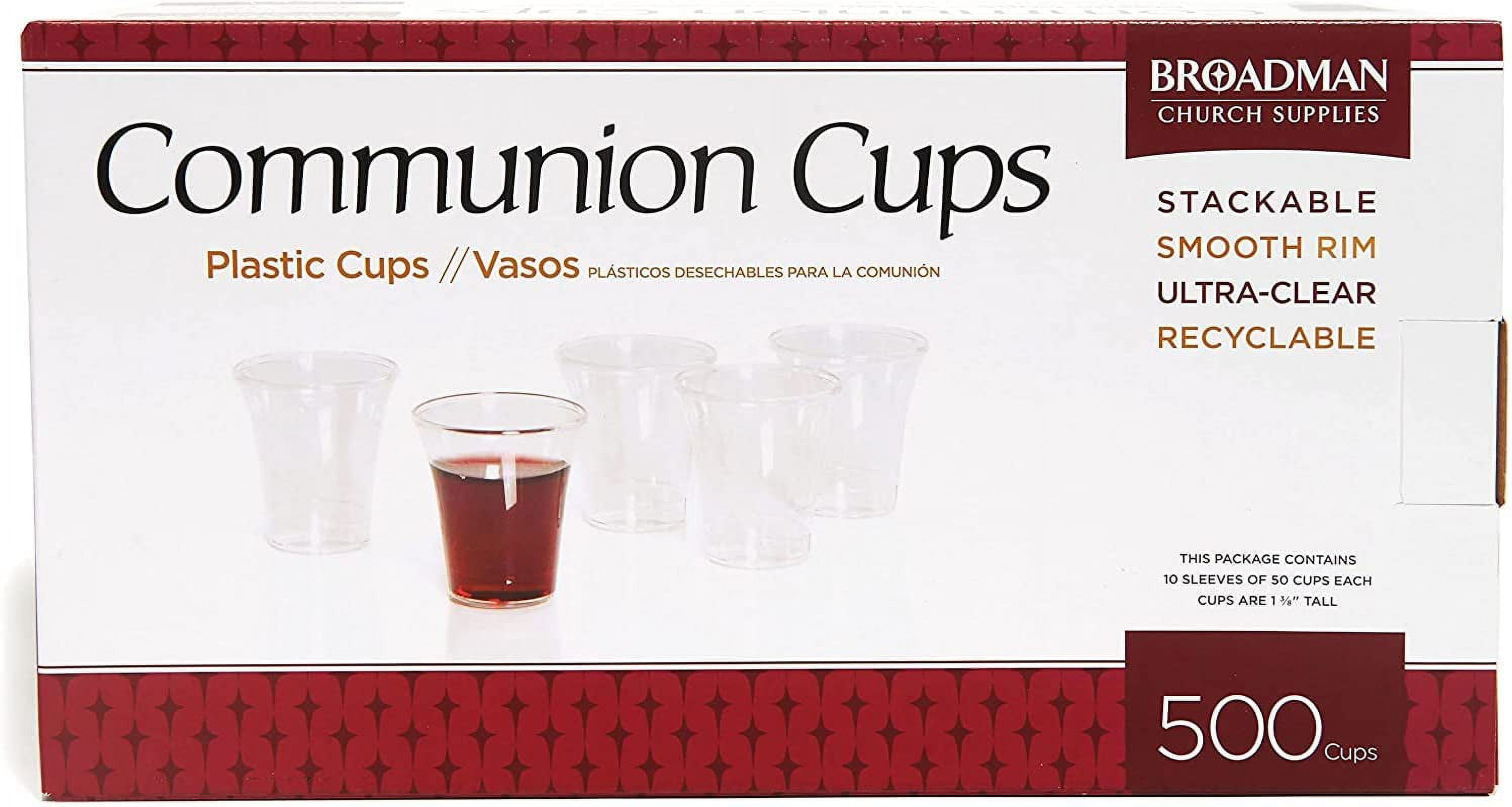 Plastic, Disposable, Recyclable Communion Cups, 500 Count - Walmart.com