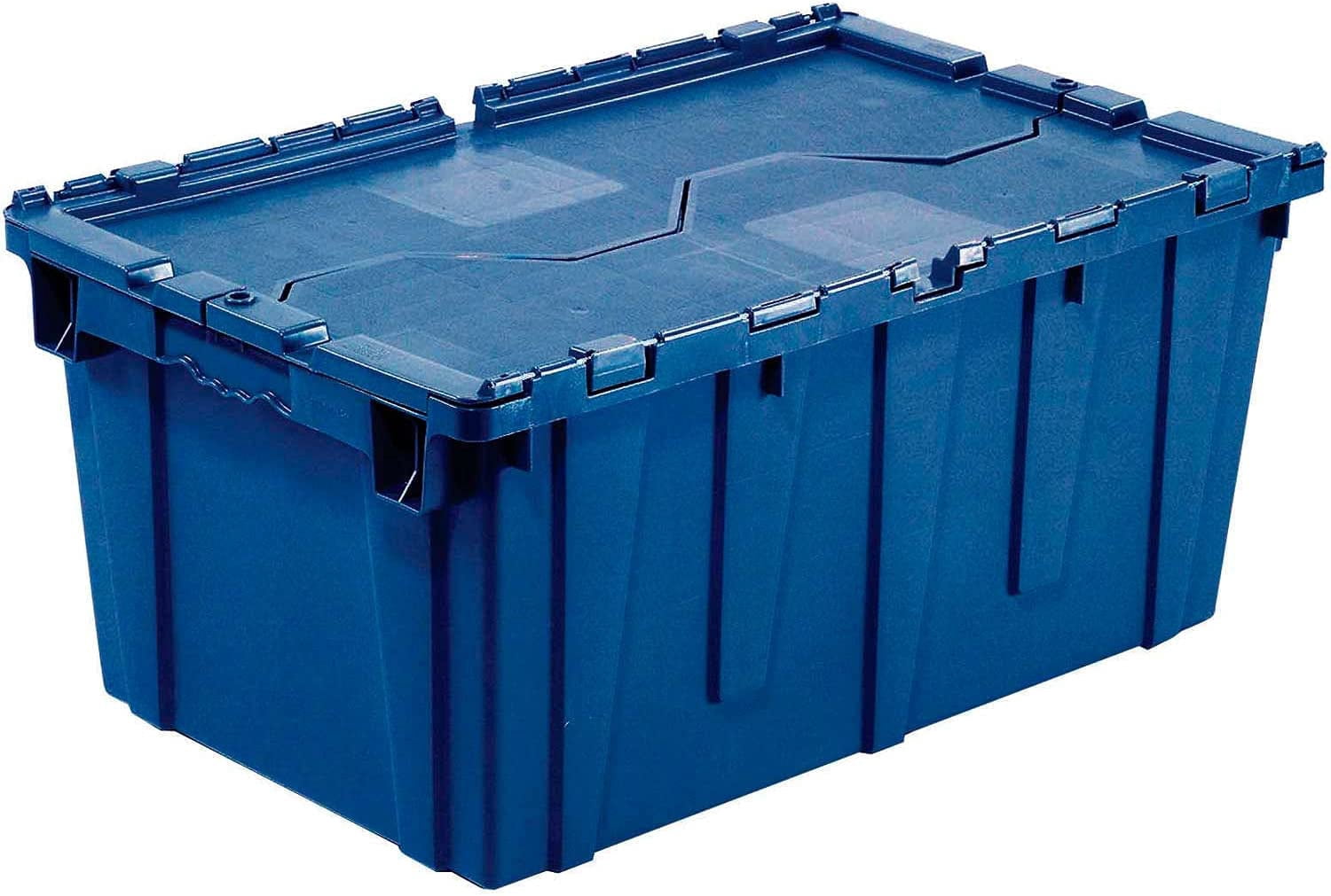 Plastic Distribution Container With Hinged Lid, 21.9 x 15.2 x 12.8 ...