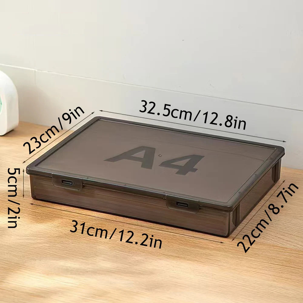 Plastic Document Organizer Organized Clear Square Shape Storage Box ...