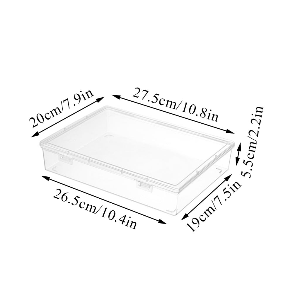 Plastic Document Organizer Organized Clear Square Shape Storage Box ...