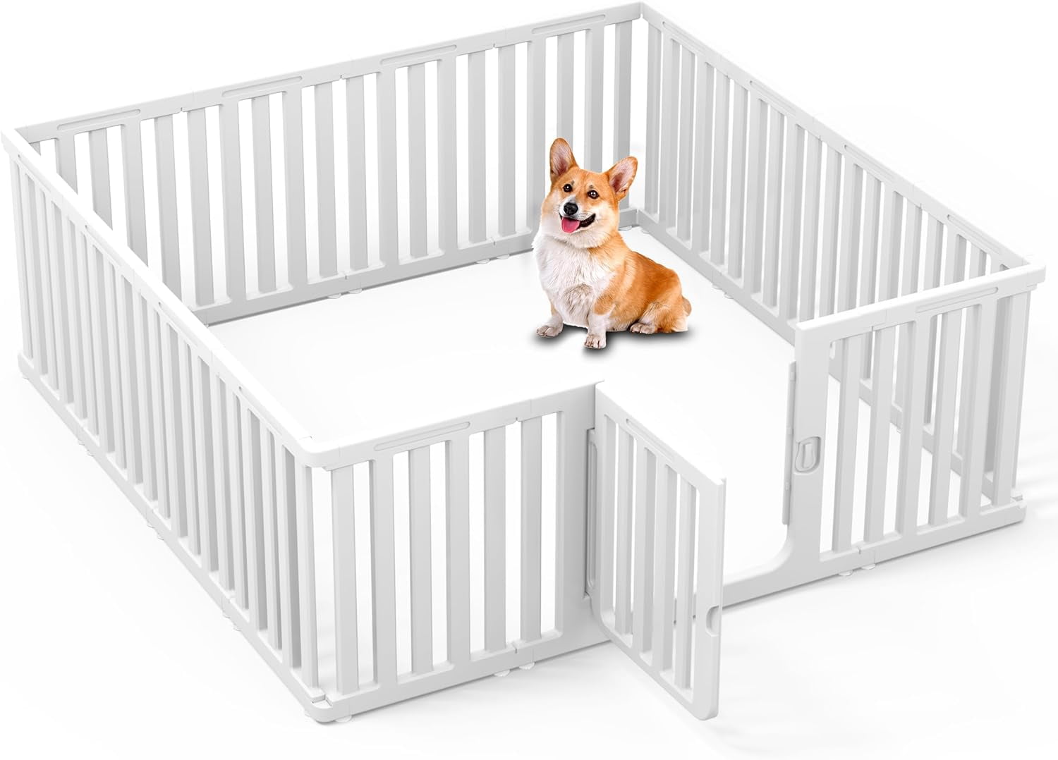 Plastic Dog Playpen for Indoor Outdoor, 15-Panel Portable Pet Fence ...