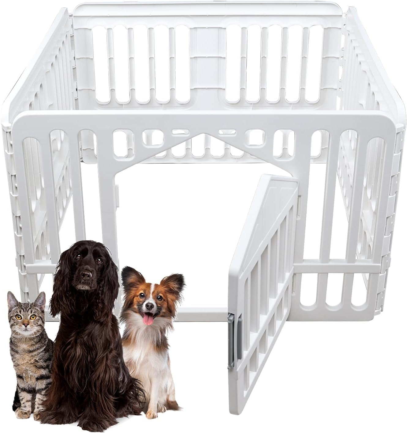 Plastic Dog Playpen for Yard, RV Camping, 4-Panel 24 inch Tall Dog ...