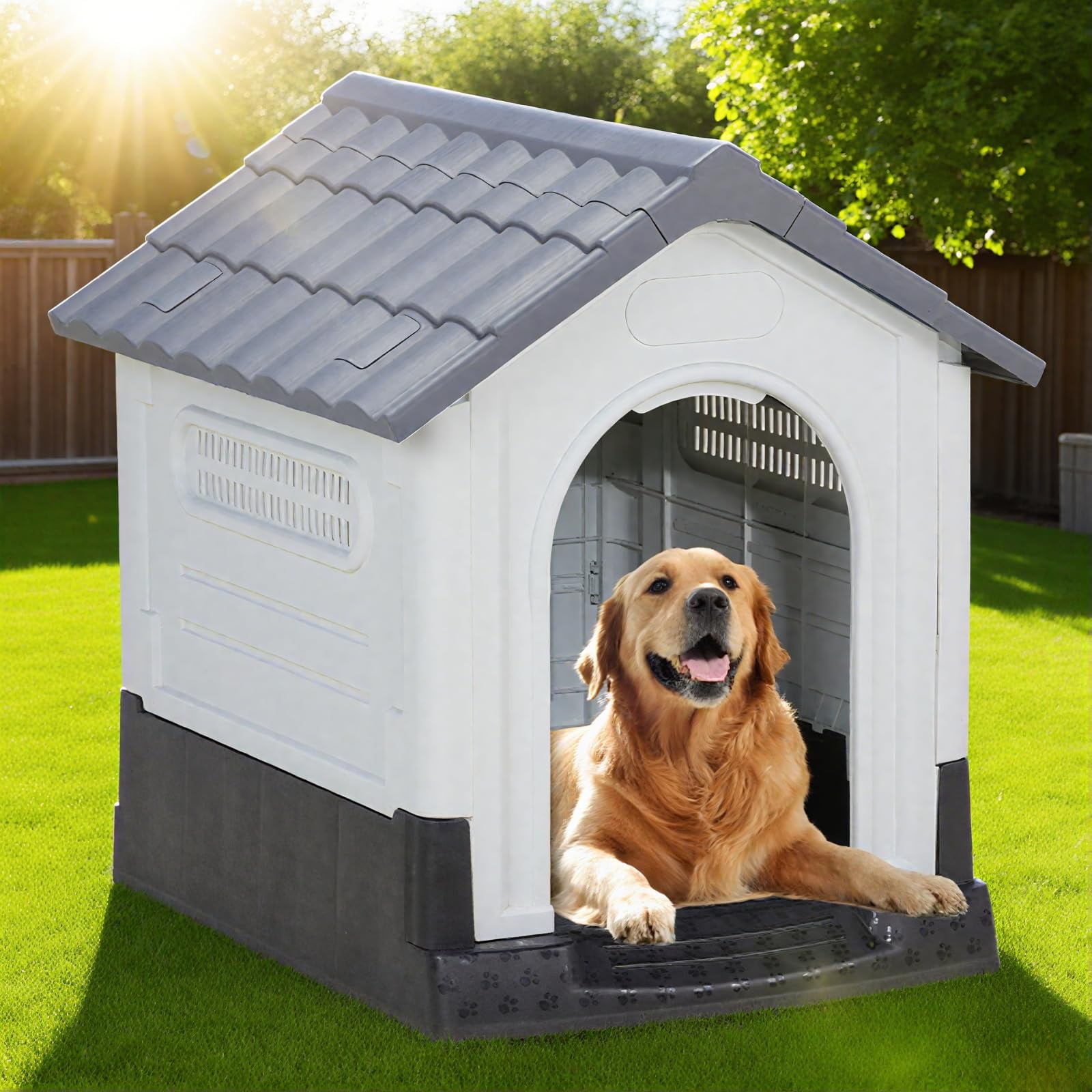 Plastic Dog Shelter for Small to Medium Dogs Durable Outdoor Indoor ...