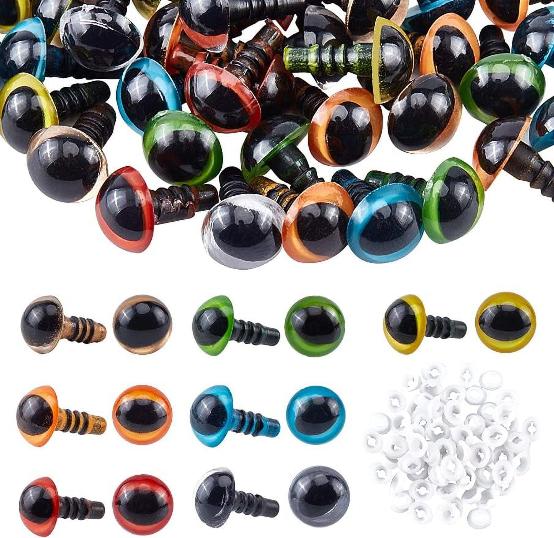Plastic Doll Eyes Craft Safety Eyes for Crafts with Washers Crochet Toy ...