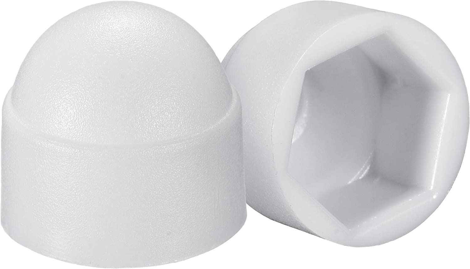 Plastic Dome Nut Protection Cap Covers, M8 Nut Cover White 50pcs ...