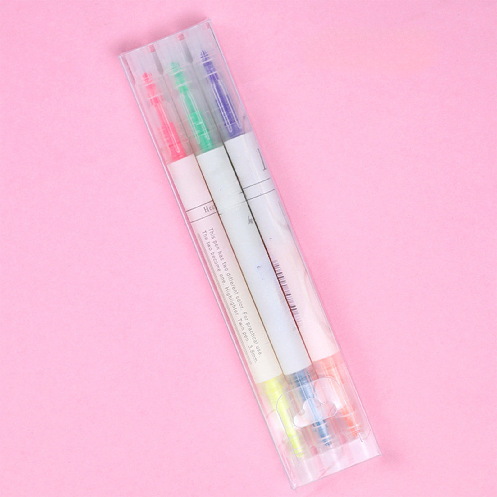 Plastic Double Tip Highlighters Set | 6 Neon Color Markers | Dual-Sided ...