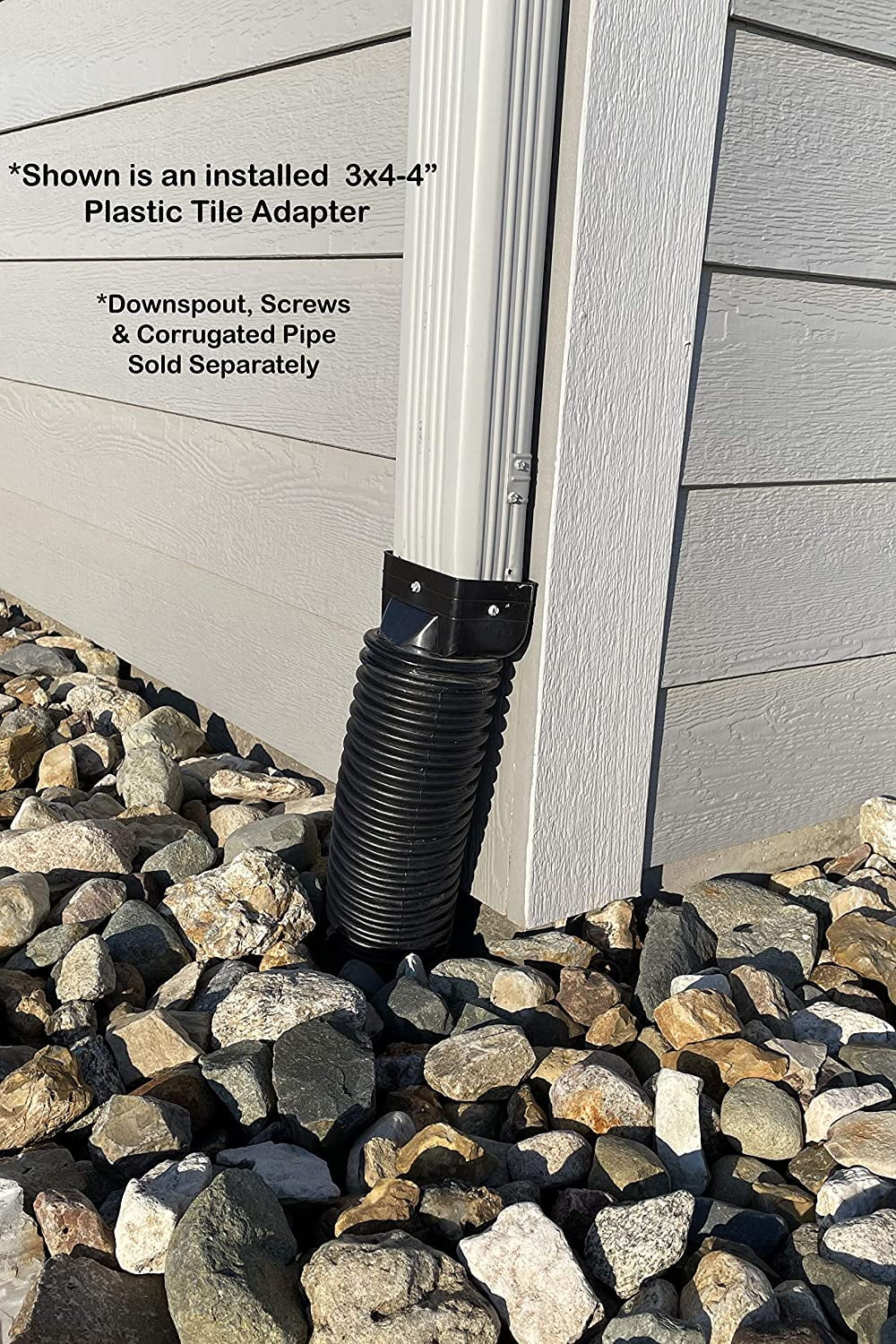 Plastic Downspout to Drain Tile Adapter (3x4x3, White) - Walmart.com