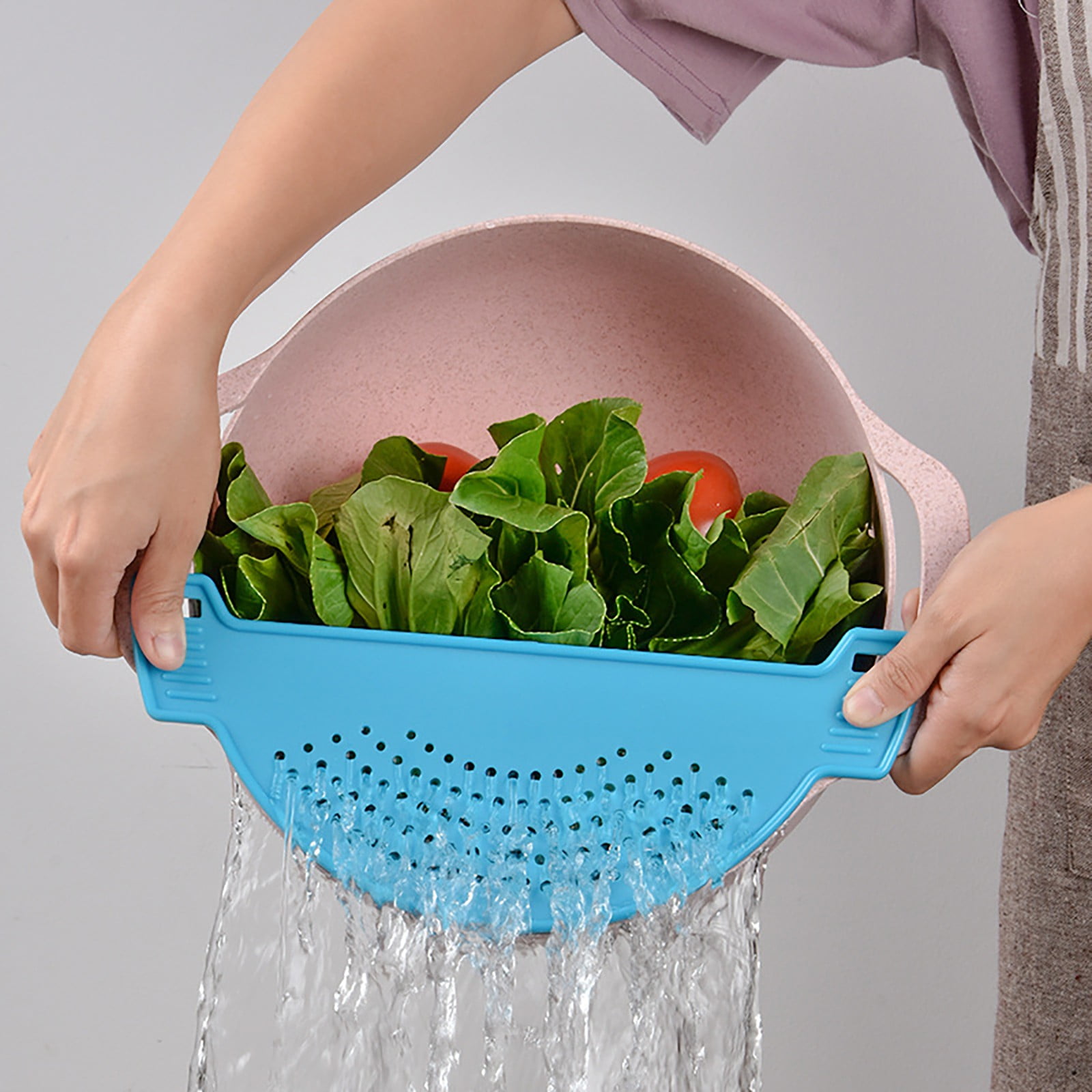 Plastic Drainer Strainers Pot Funnel Half Moon Shape Food Filter Board ...