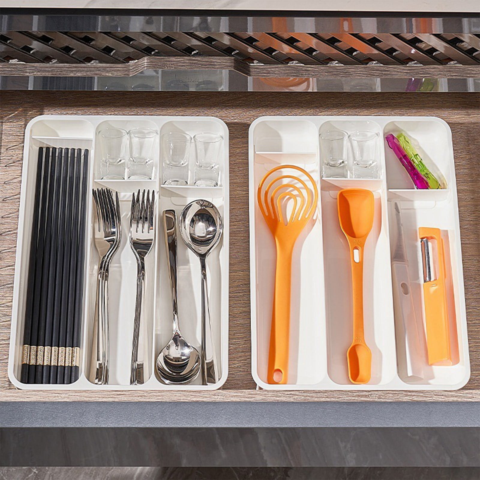 Plastic Drawer Organizer 12.4x8.85in Kitchen Storage Divider for ...