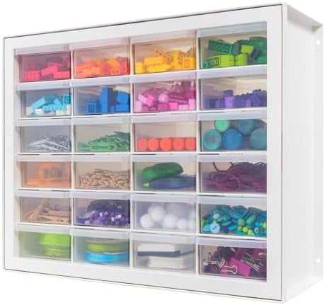 Plastic Drawer Storage Organizer, 24-Drawer Teacher Toolbox Bead Small ...