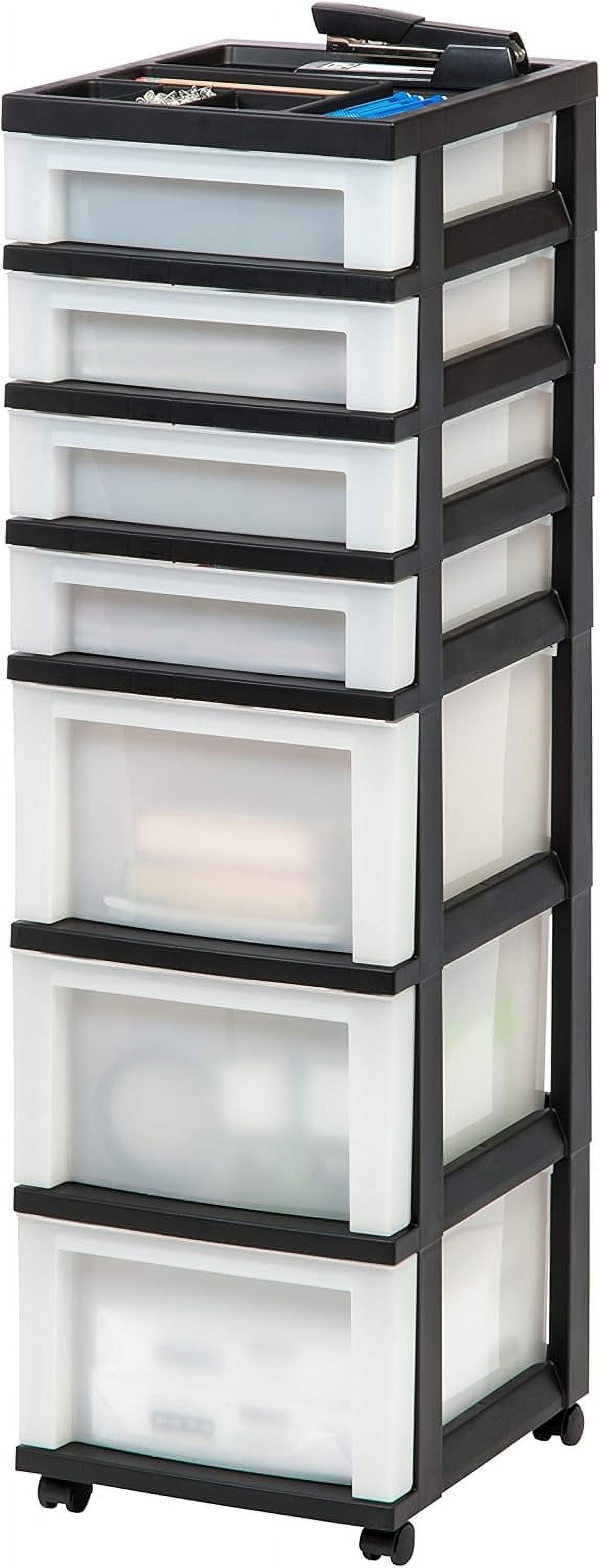 Plastic Drawer Storage Organizer Rolling Cart, with Wheels Casters, 4 ...