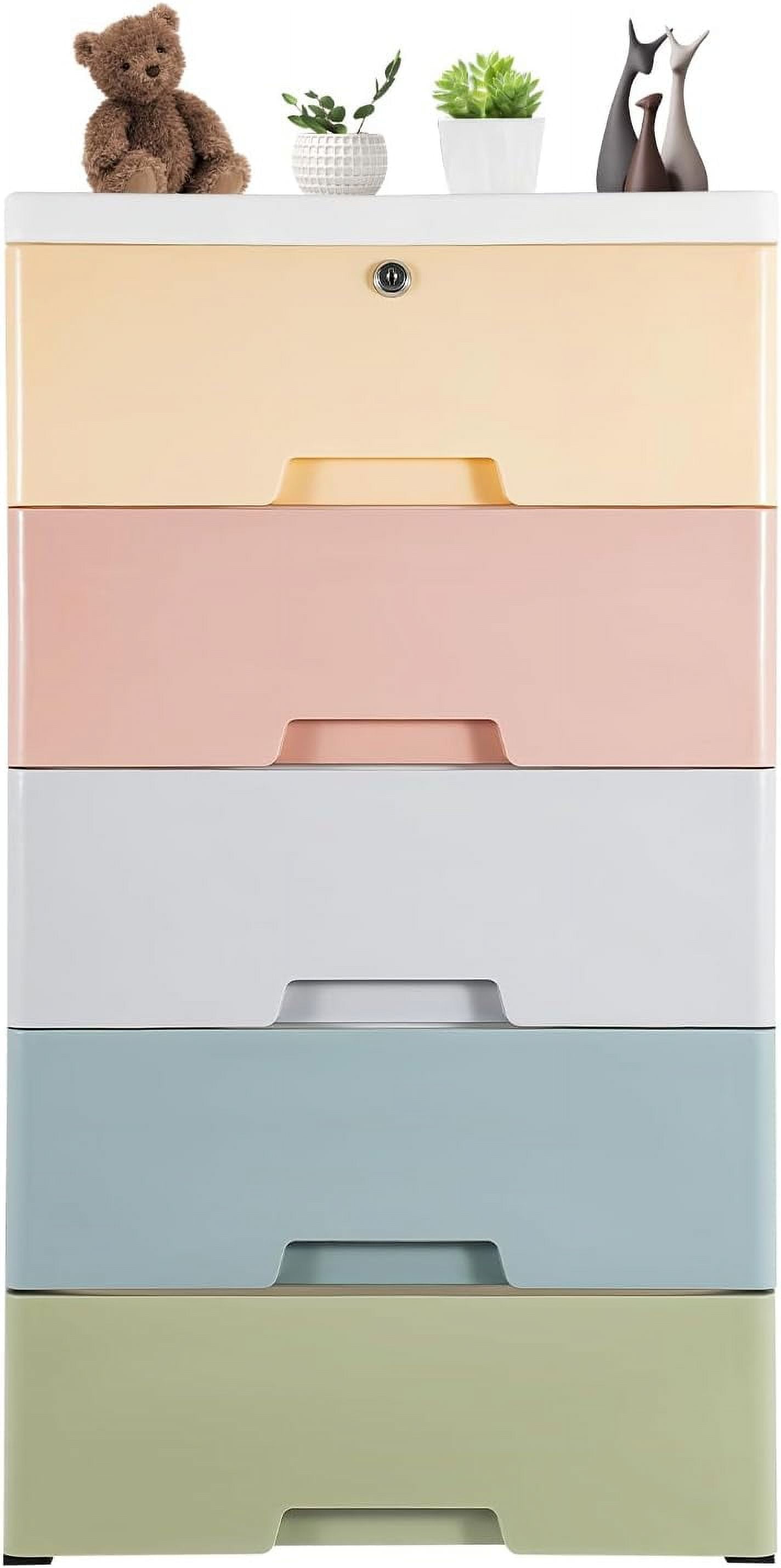 Plastic Drawer Storage Organizer, Stackable Storage Containers with ...