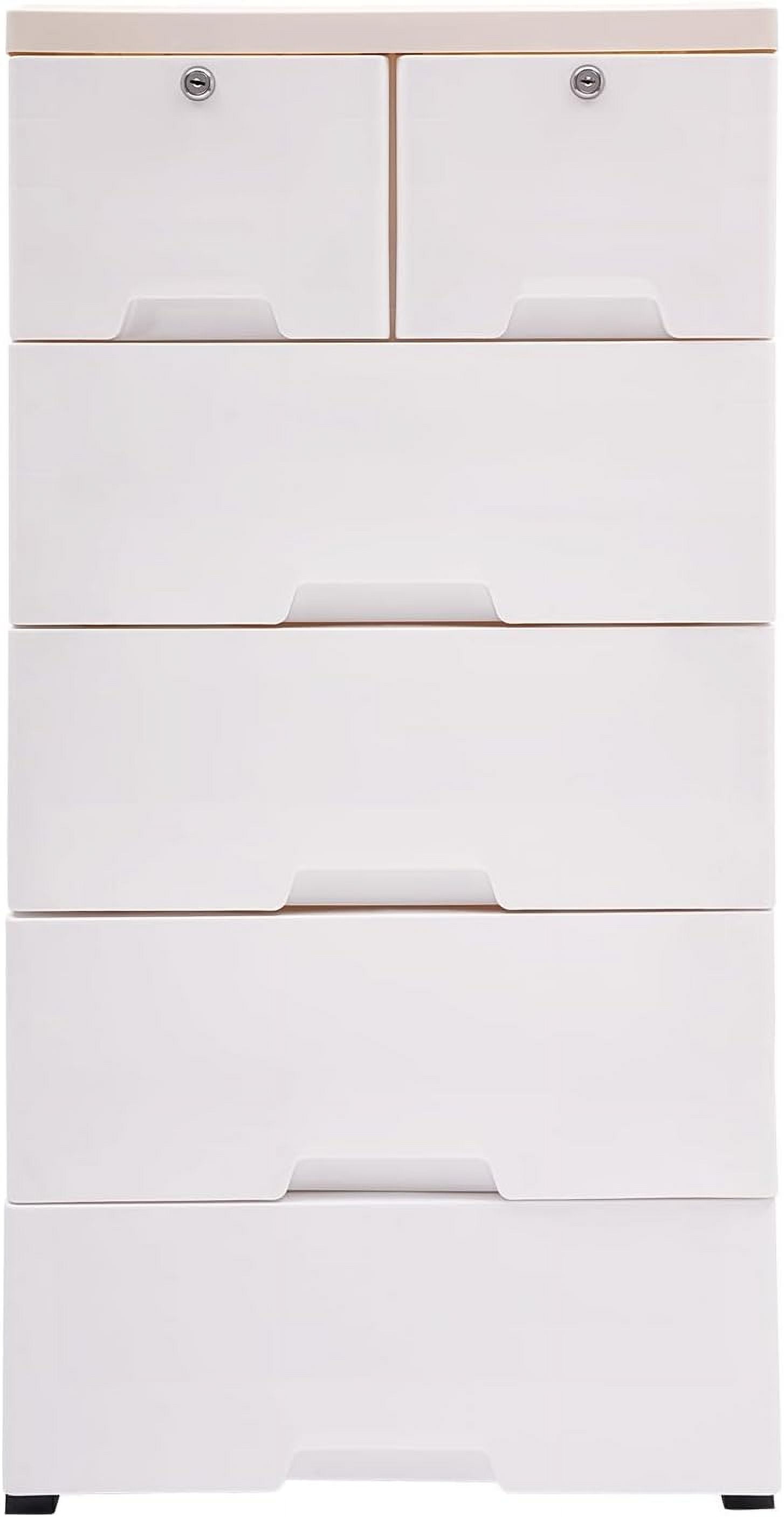 Plastic Drawers Dresser, 5Tier Storage Cabinet with 6 Drawers, Chest of ...