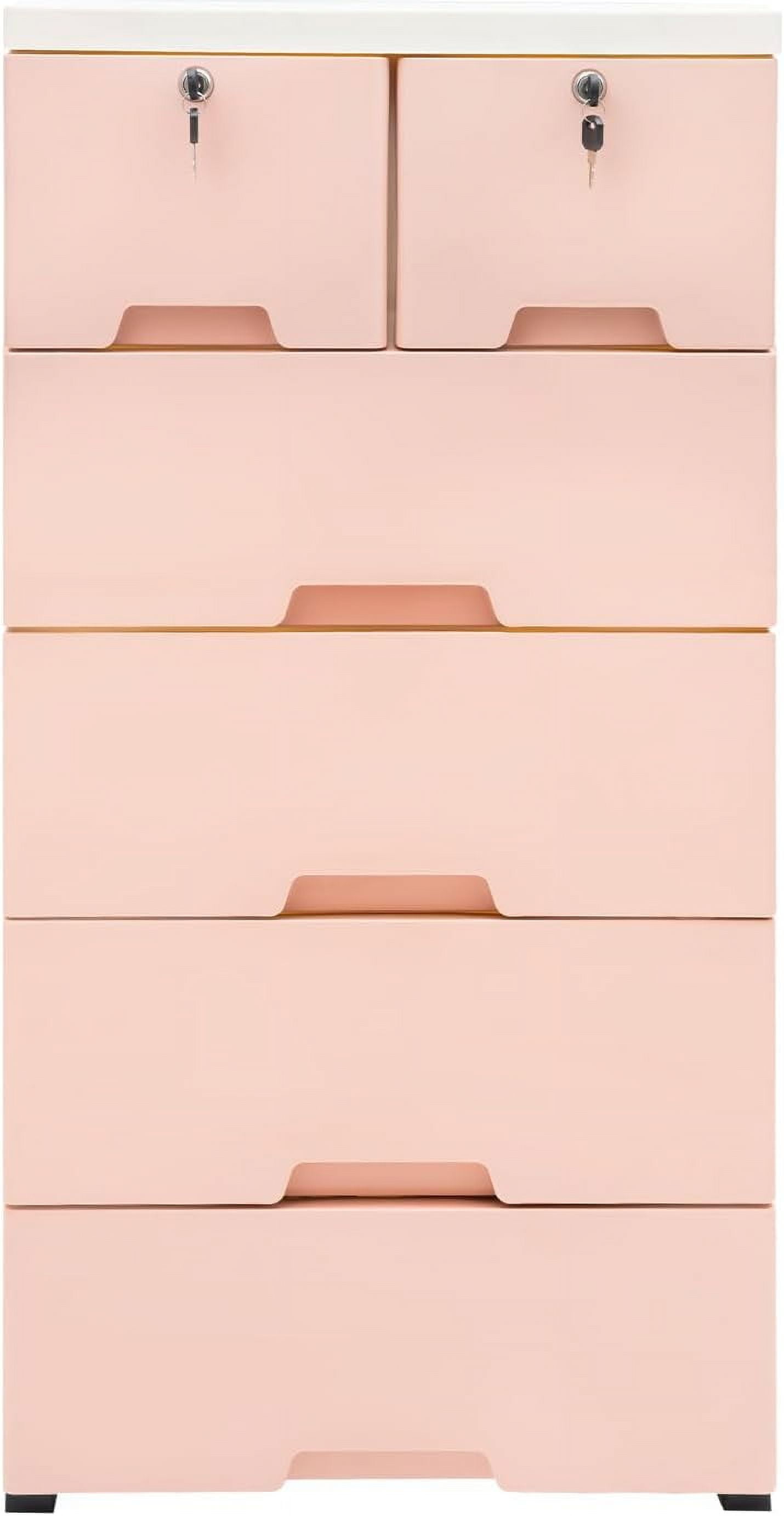 Plastic Drawers Dresser 6 Drawer Free Standing Plastic Storage Cabinet ...